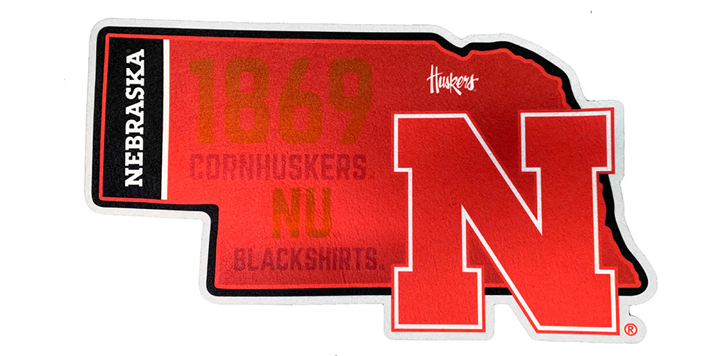 Red 1869 Nebraska State Shape Pennant Rico
