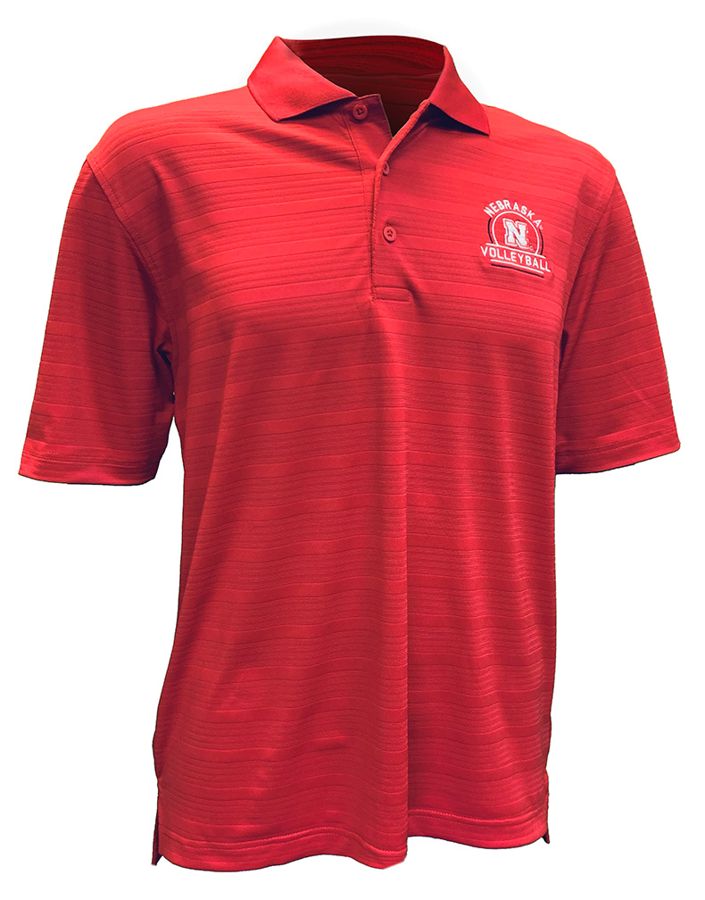 Red Nebraska Volleyball Solid SS Polo Champion